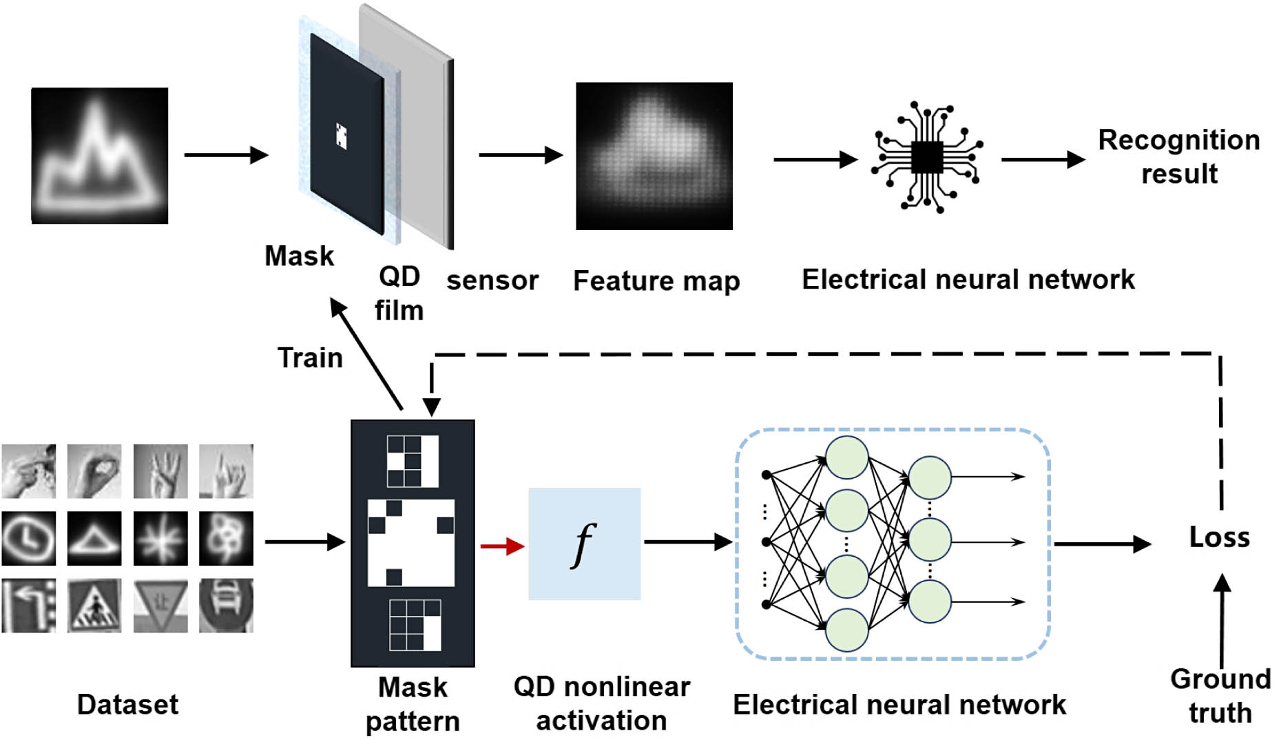 Lensless opto-electronic neural network with quantum dot nonlinear activation | Photonics ...